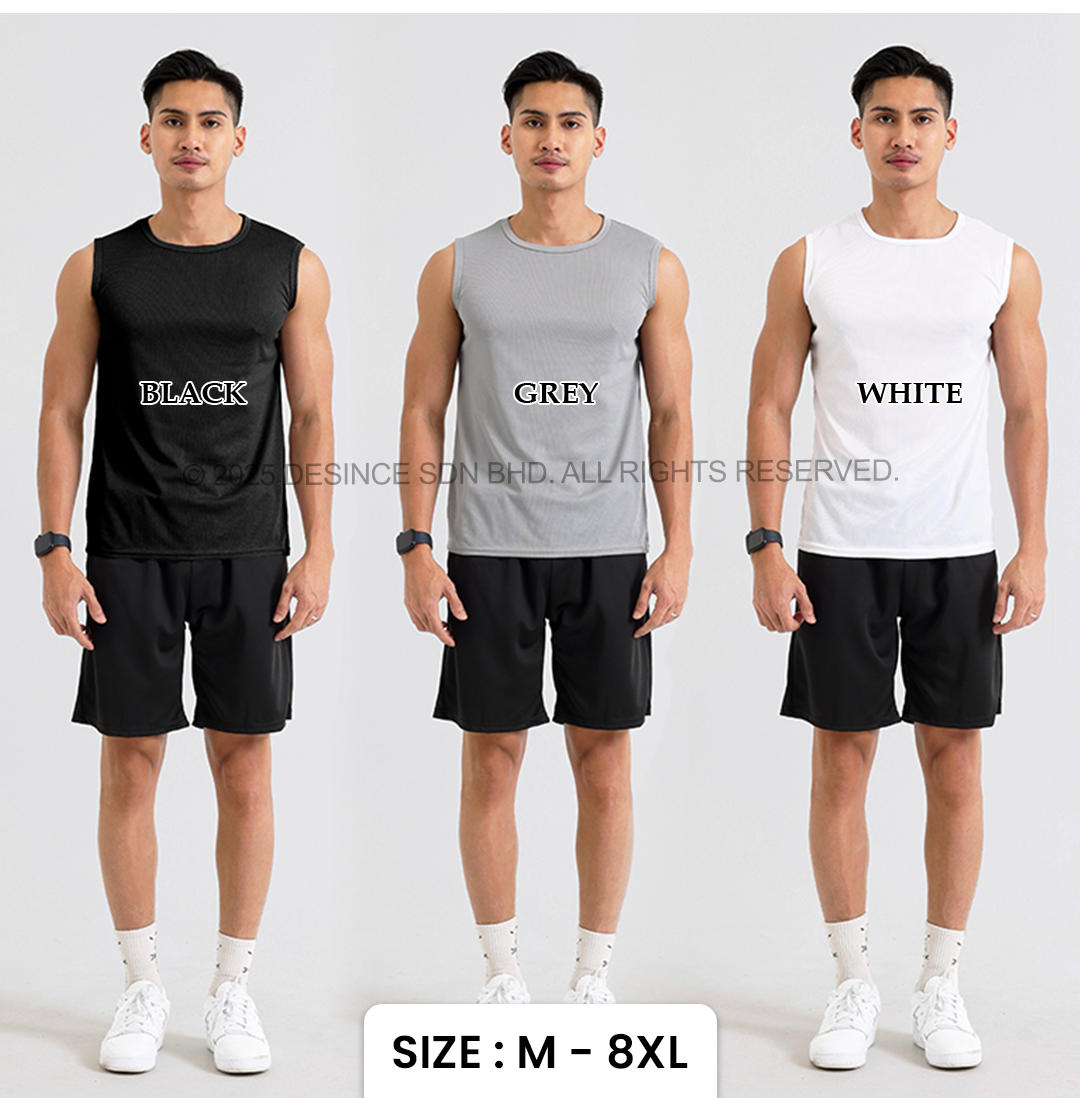 🇲🇾 DESINCE Men Singlet Breathable Cooling Singlet Hollow Design Man Top Men Inner Tank Baju ...
