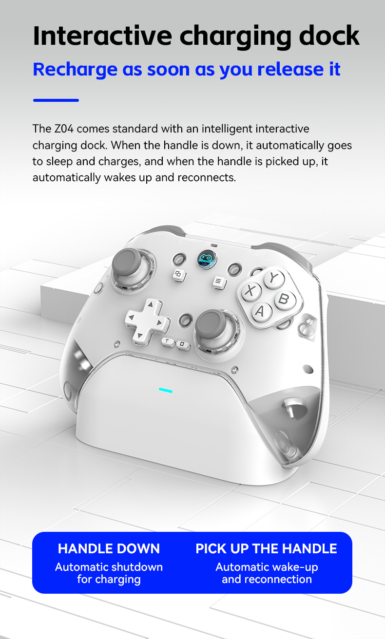 Z04 Wireless Gaming Gamepad Bluetooth Controller With Hall Joystick ...