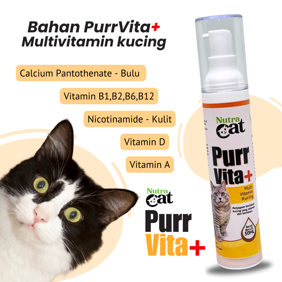 NutraCat PurrVita+ Multivitamin Cecair Vitamin Kucing Booster Gemuk ...