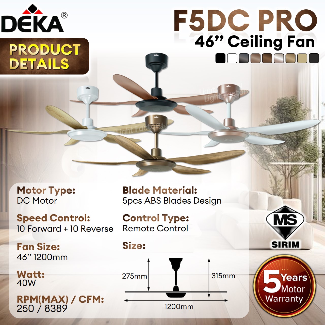 🔥HOT🔥DEKA F5DC BABY PRO 46" | FANZO TURBO 42" | ECO-542 42" 5 Blades ...