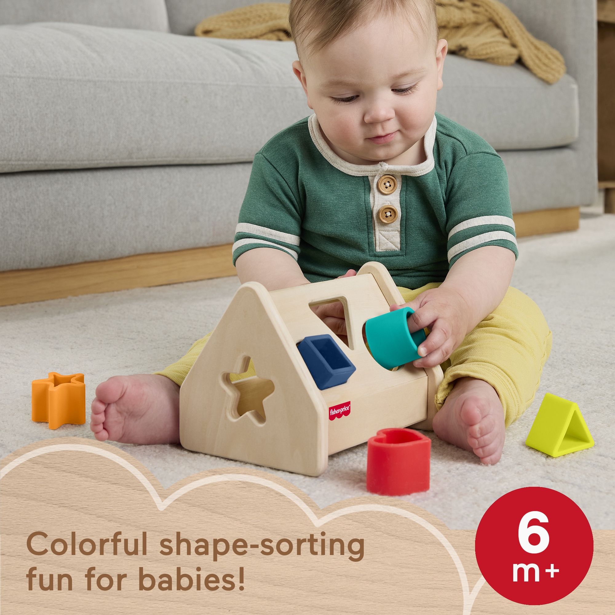 Fisher-Price® Wooden Silicone Shape Sorter (JCY41) | Shopee Malaysia