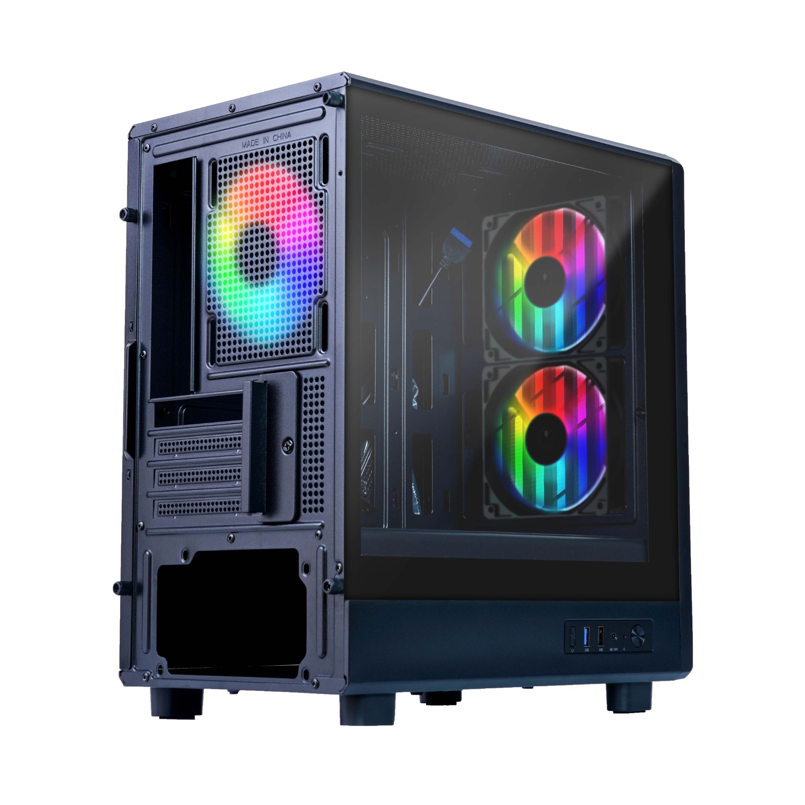 Gaming Freak P1 Gateway Micro ATX ARGB PC Case Tempered Glass Compact ...