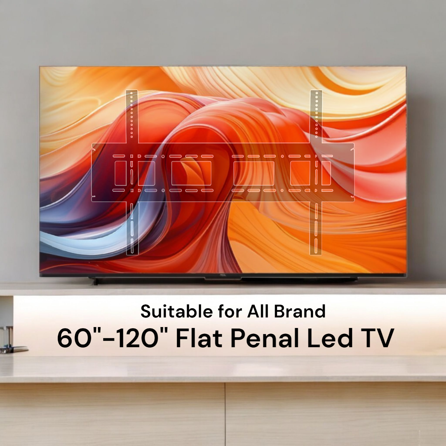 Unipro 60"-120" Universal Heavy-Duty Fixed Flat Curved Lcd Led Plasma ...