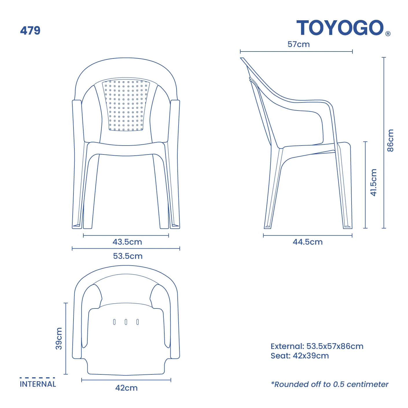 TOYOGO Premium Arm Chair 479 [4 units/8 units] | Shopee Malaysia