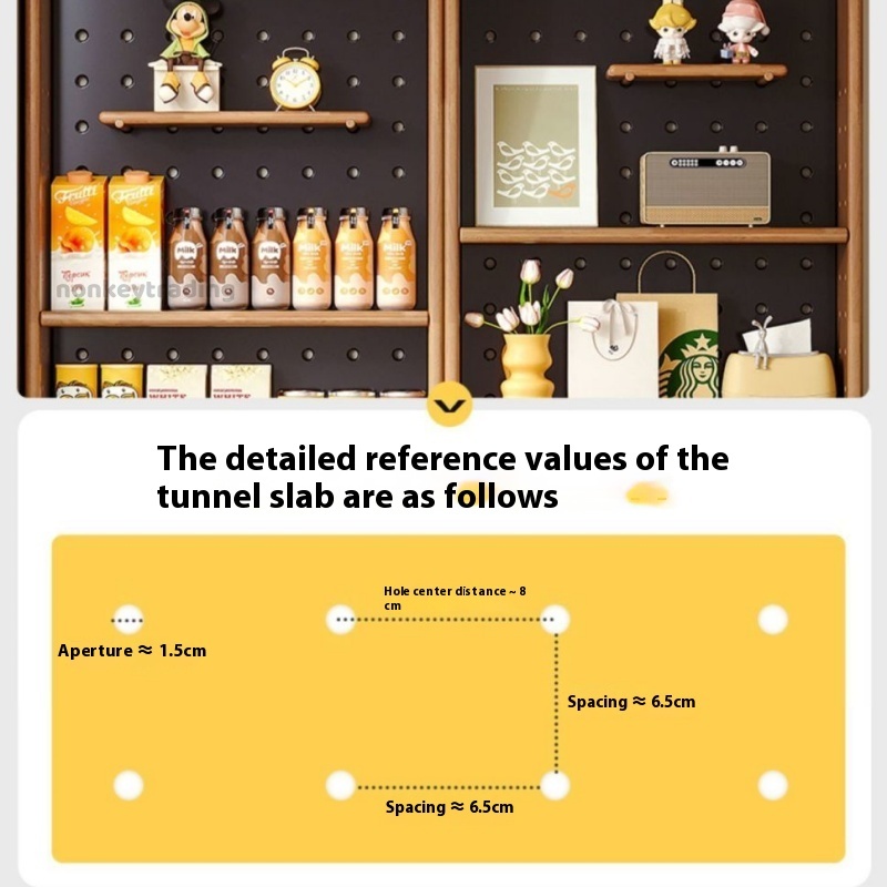 Solid Wood Pegboard Ultra-Thin Rack Multi-Functional Gap Storage Rack ...