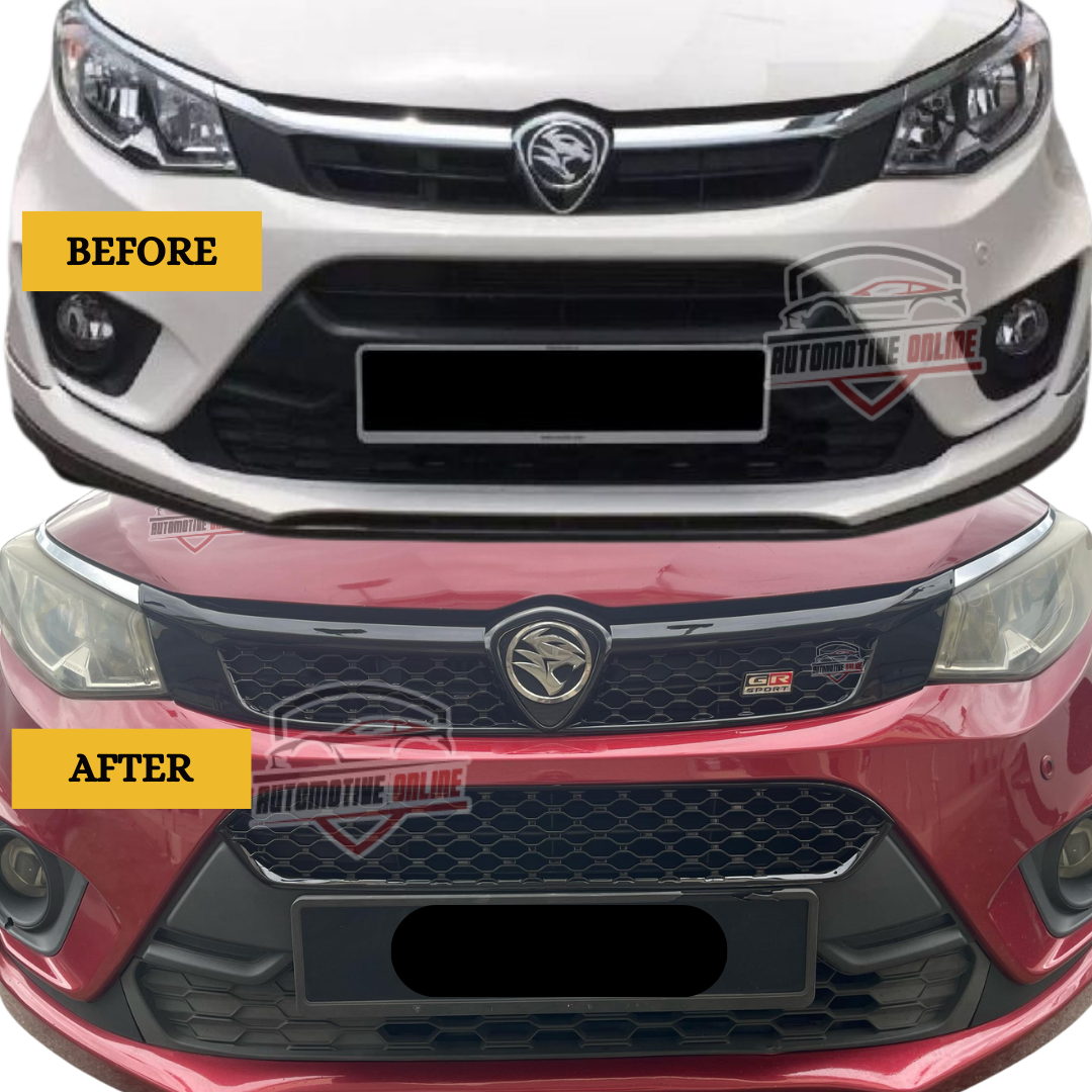 Proton Persona 2016-2018 Front Grill Glossy Black (Mini Cooper Style ...