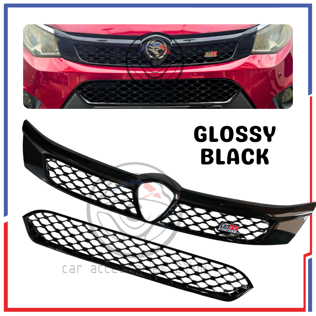 Proton Persona 2016-2019 Front Grill Glossy Black (Mini Cooper Style ...