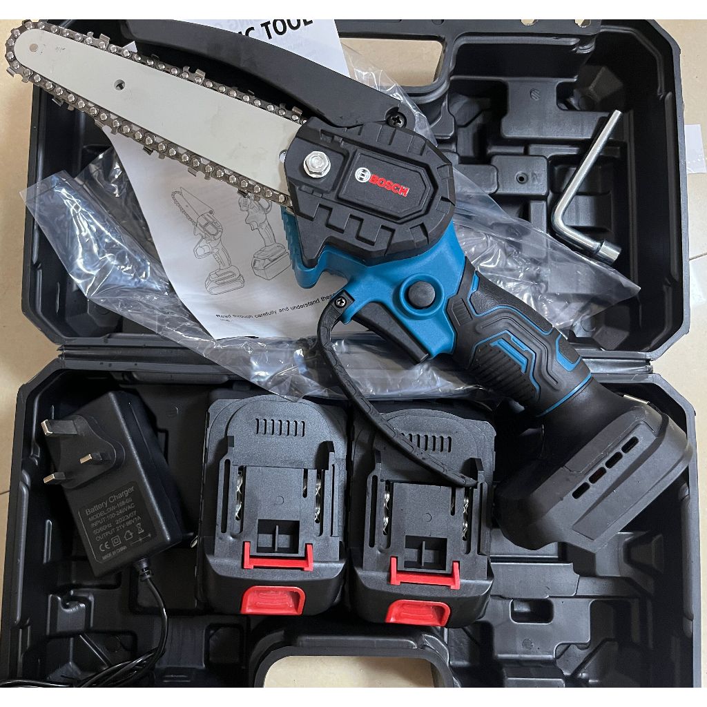 BOSCH READY STOCK Cordless Chainsaw 6 Inch Cutting Portable Chainsaw ...