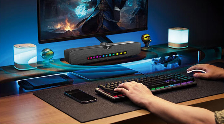 HP RGB Sound Bar Bluetooth/Wire Multimedia Speaker Computer Laptop TV ...