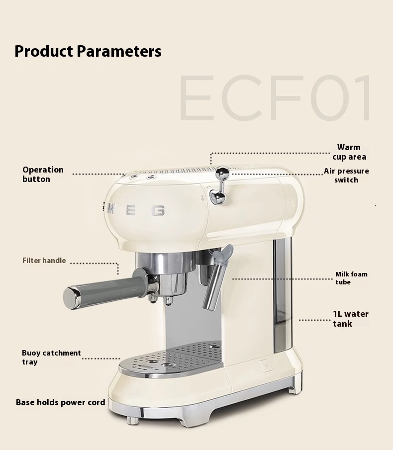 Smeg ECF01 Coffee Maker, Coffee Maker, Espresso, Cappuccino, Smeg Coffee Machine, Espresso ...