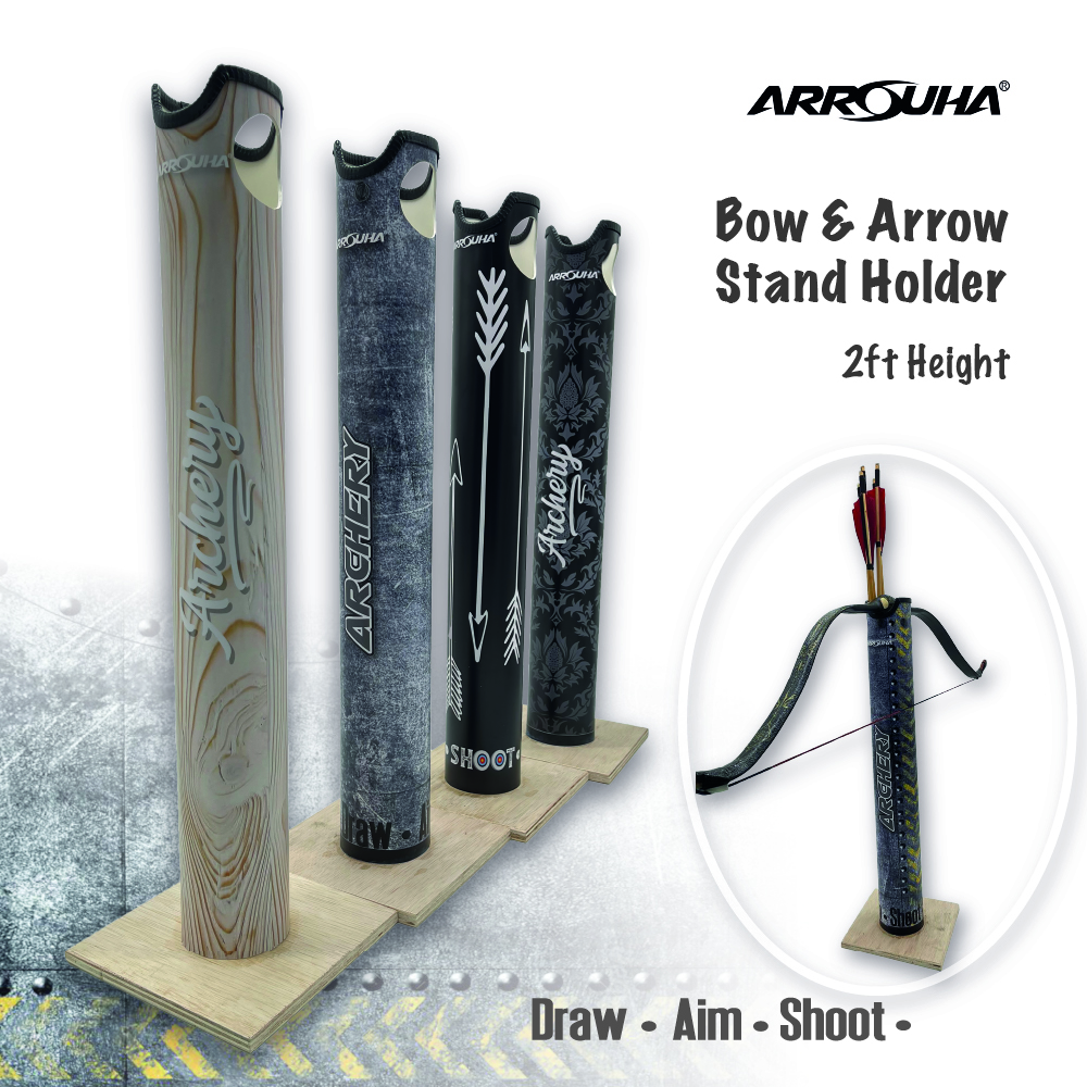 Arrouha Bow And Arrow Stand Holder 2ft Height Up to 2 Dozens Arrow ...