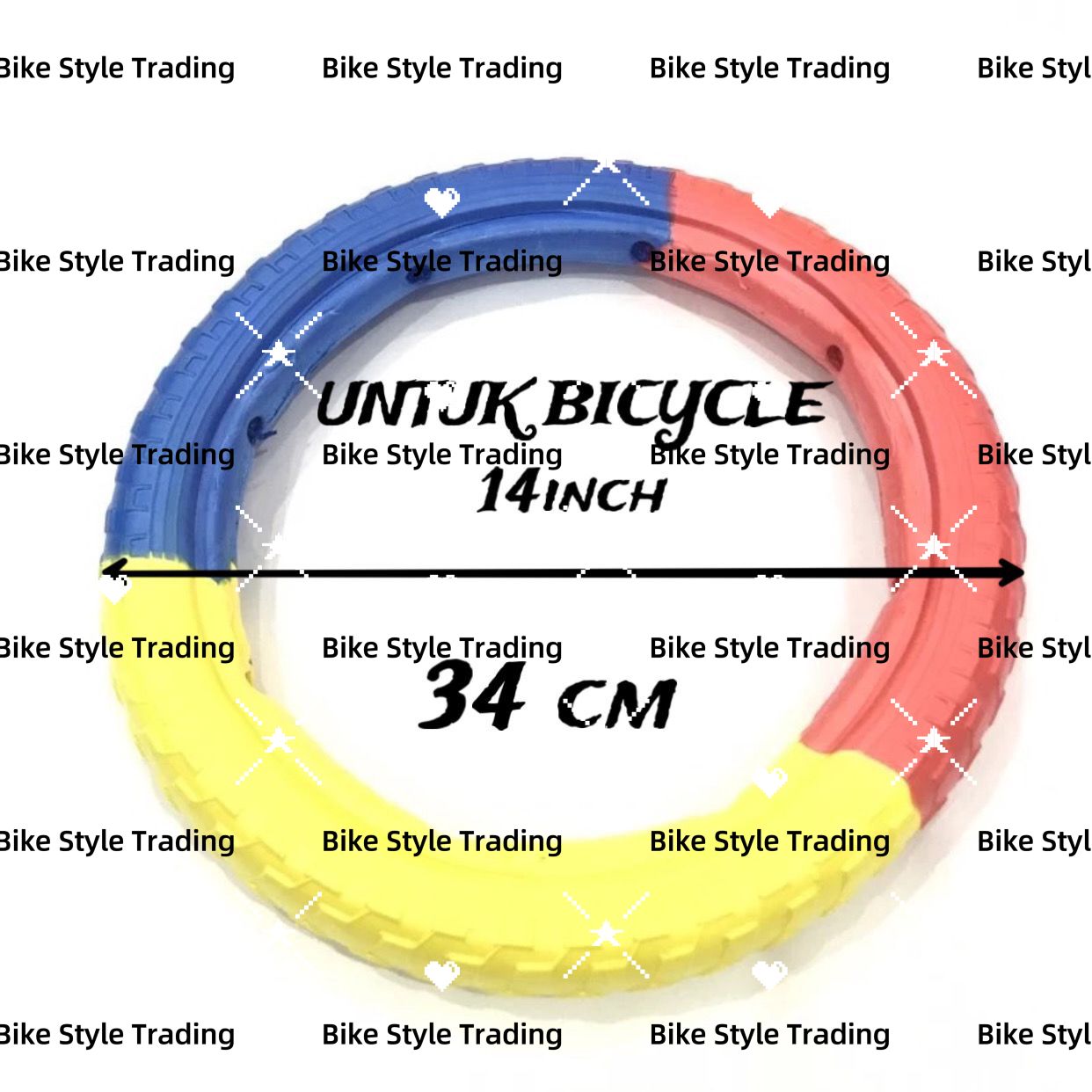 12" PVC RIM KIDS BICYCLE PVC RIM TIRE COLOR FULL SET (DEPAN & BELAKANG ...