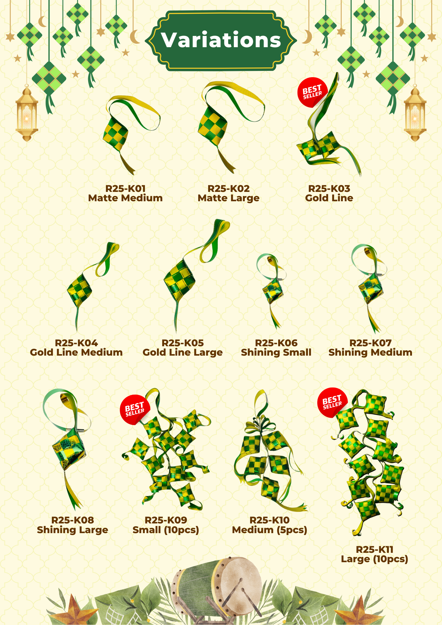 SUPERSAVE Ketupat Ribbon Ketupat Hiasan Ketupat Reben Hiasan Raya ...