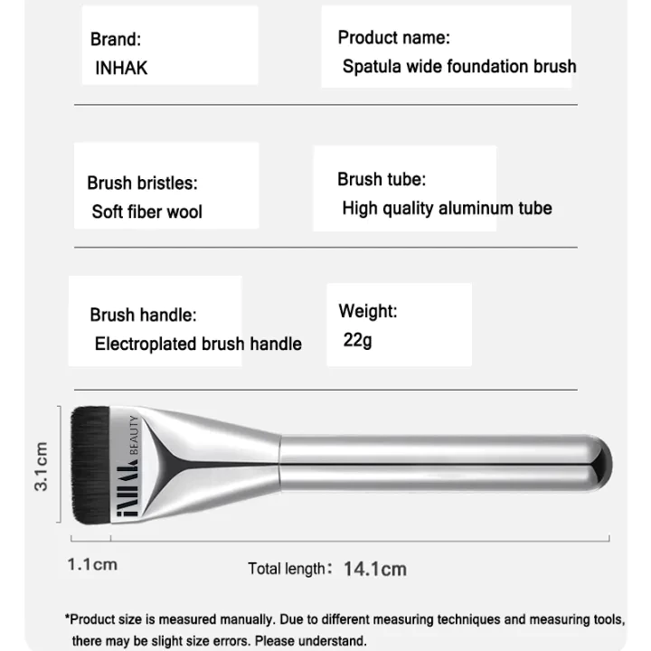 INHAK Wide Foundation Brush/Flat foundation brush, Korean makeup brush ...
