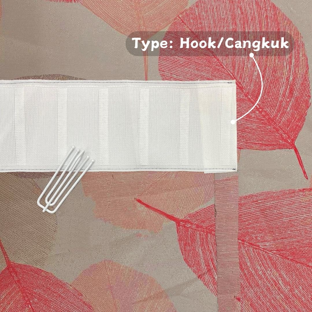 HEBE HOOK Langsir Bercorak Design Baru Langsir Tingkap/Langsir Cotton ...