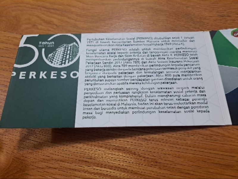 2021 Malaysia Perkeso Socso 50th Anniversary Ringgit RM1 Commemorative ...