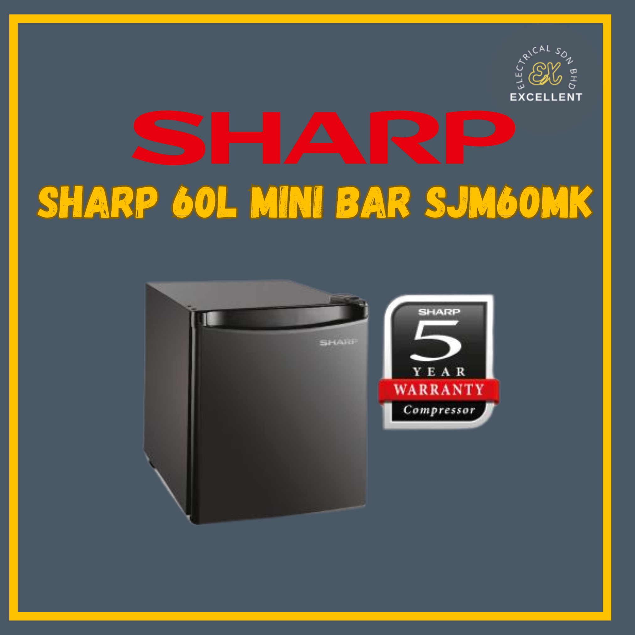 SHARP 60L Minibar Refrigerator SJM60MK | Peti Sejuk Sabah 冰箱 | Shopee ...