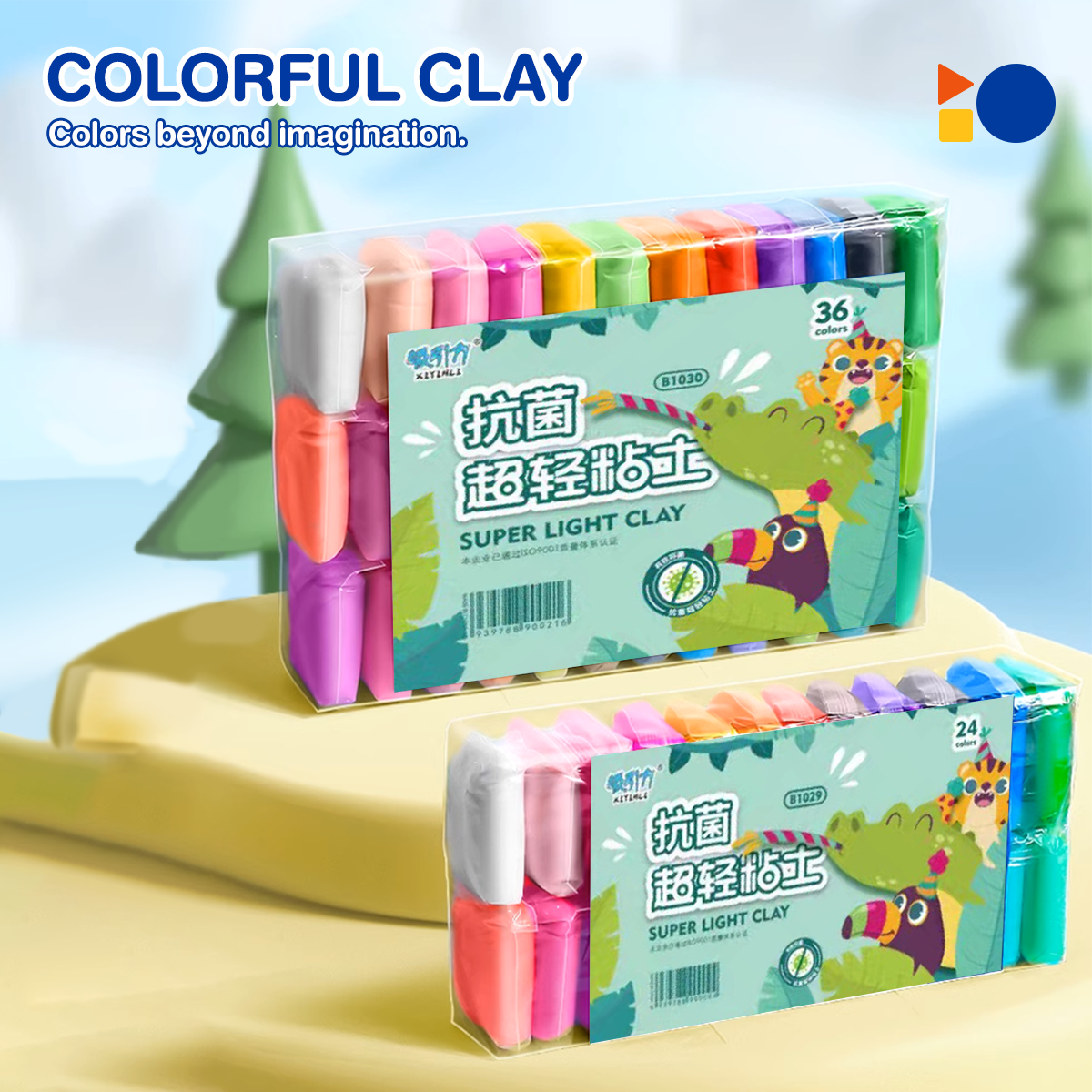 24/36 Colors Super Light Clay Set Non-Toxic Ultralight DIY Air Dry Clay ...