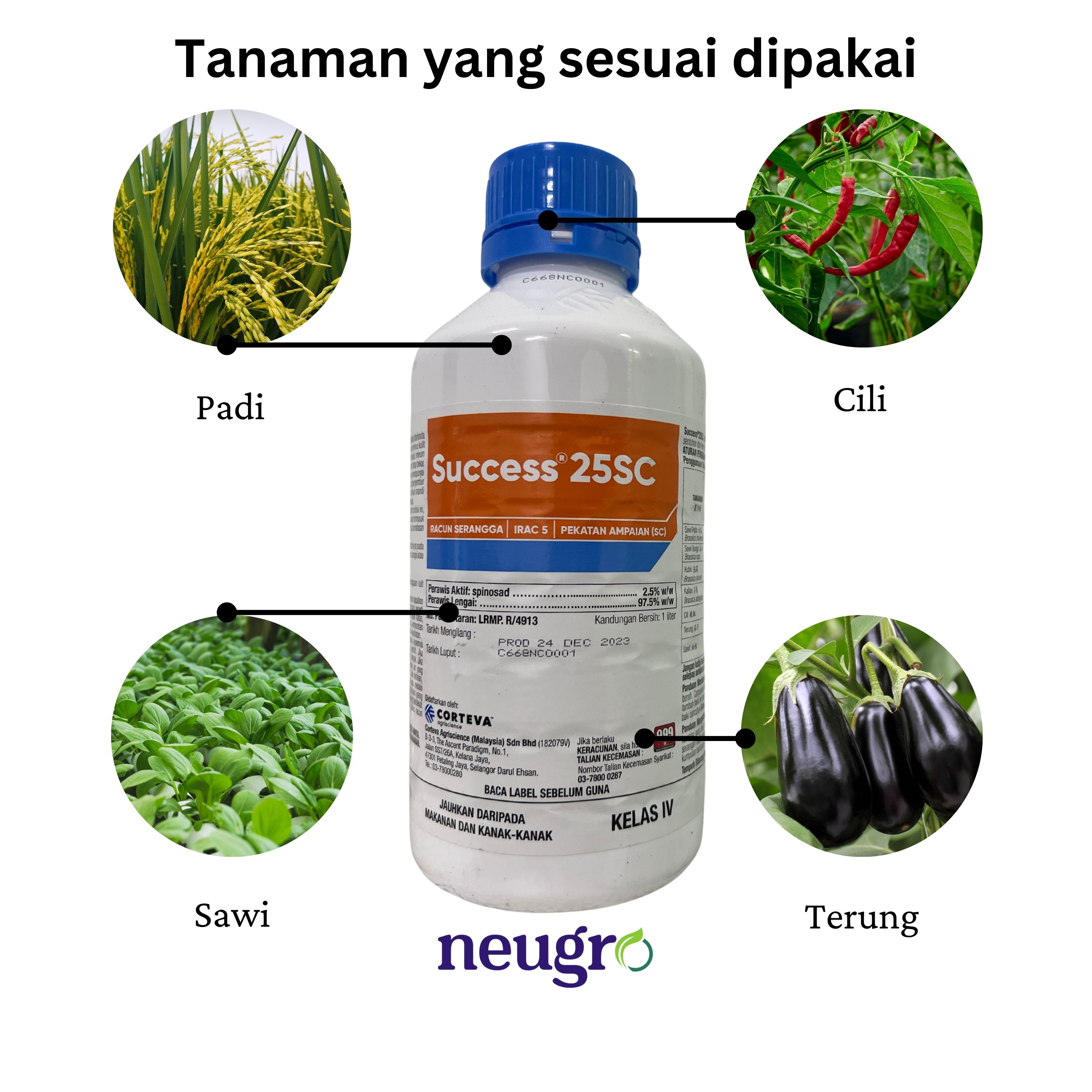 Corteva Success 25SC (1L) Spinosad 2.5% - Racun Serangga Ulat Plutella ...
