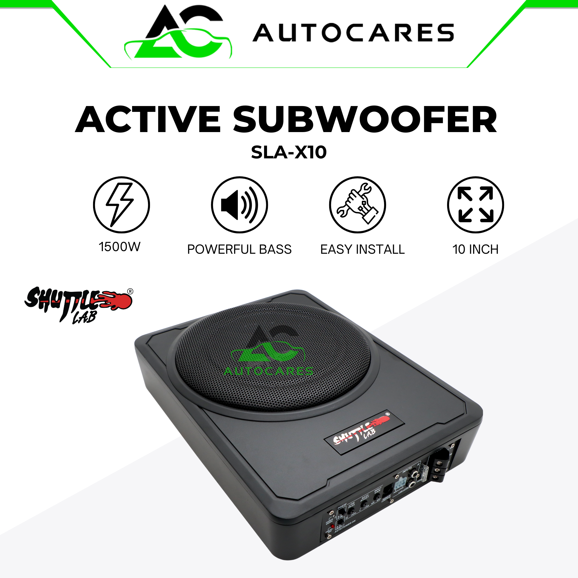 SHUTTE LAB SLA-X10 10" Car Underseat Subwoofer Car Subwoofer Kereta ...