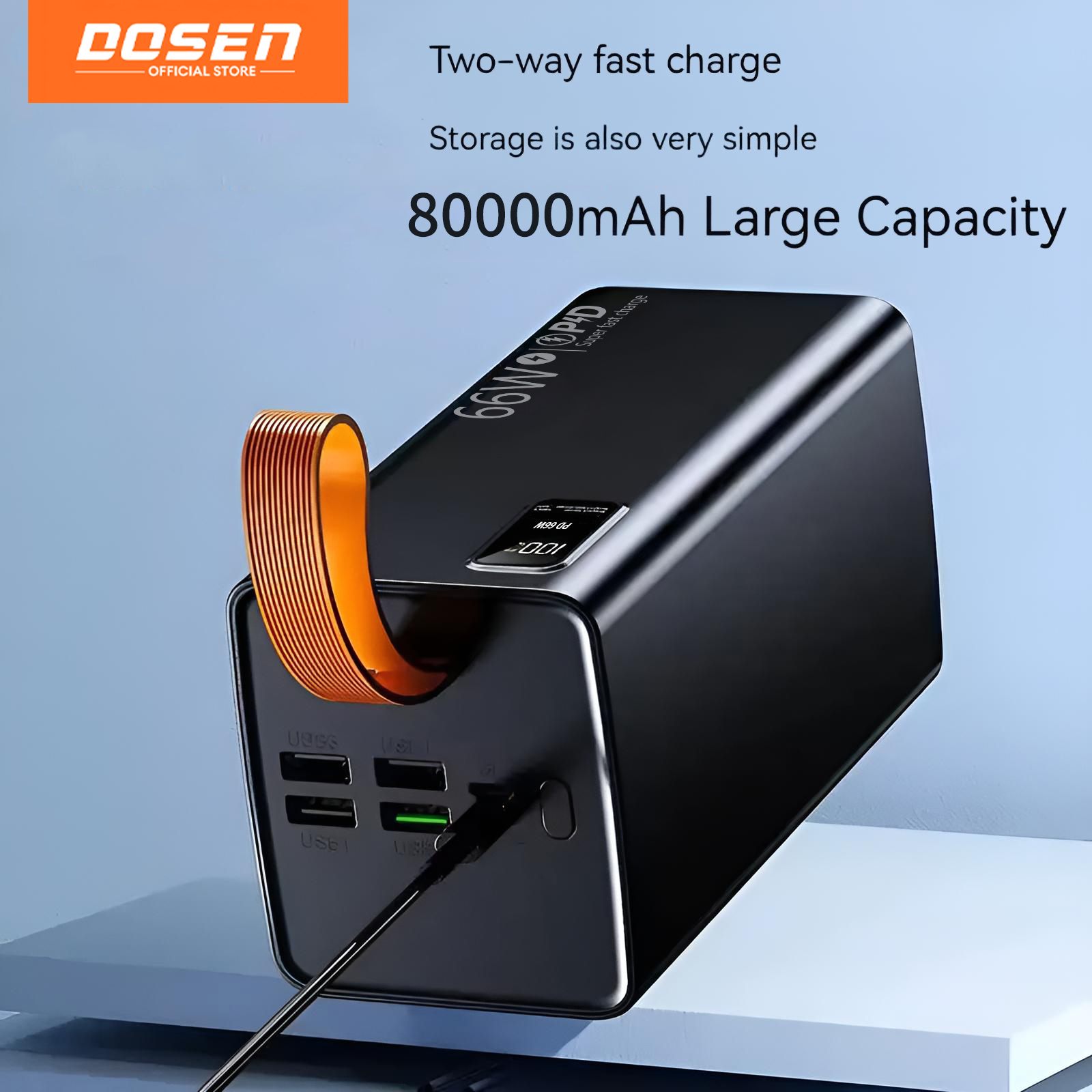 DOSEN Power Bank K7 Fast Charging Four USB Portable Digital Display ...