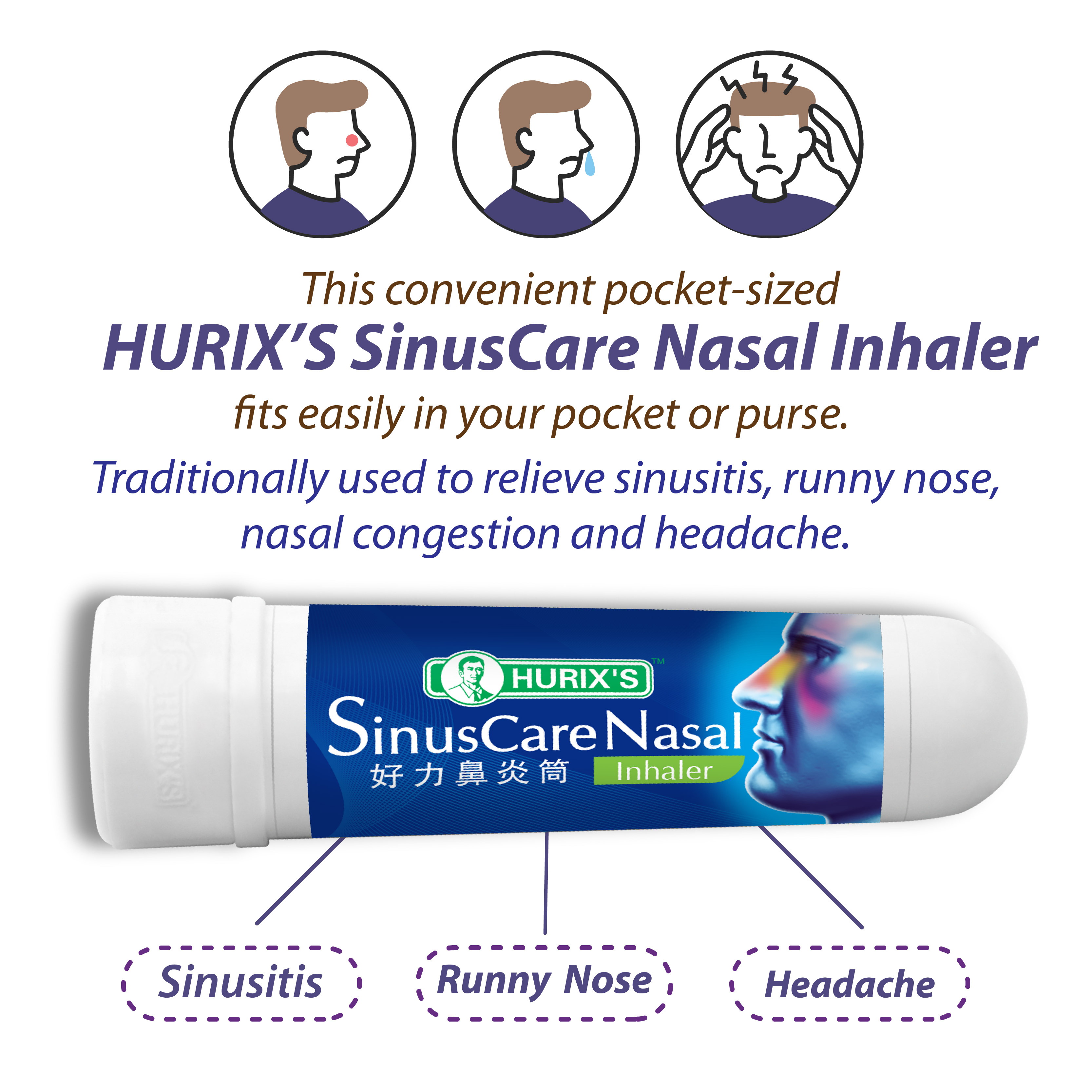 HURIX'S SinusCare Nasal Inhaler - Melegakan Resdung - Sinus - Hidung ...