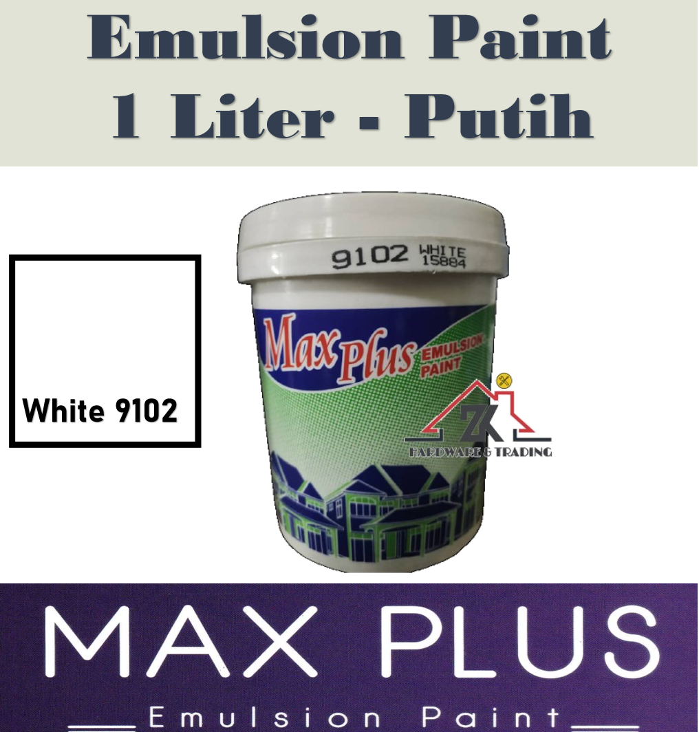 1 Liter Cat Putih Cat Air Dinding Siling Tin Kecil White Emulsion Paint ...