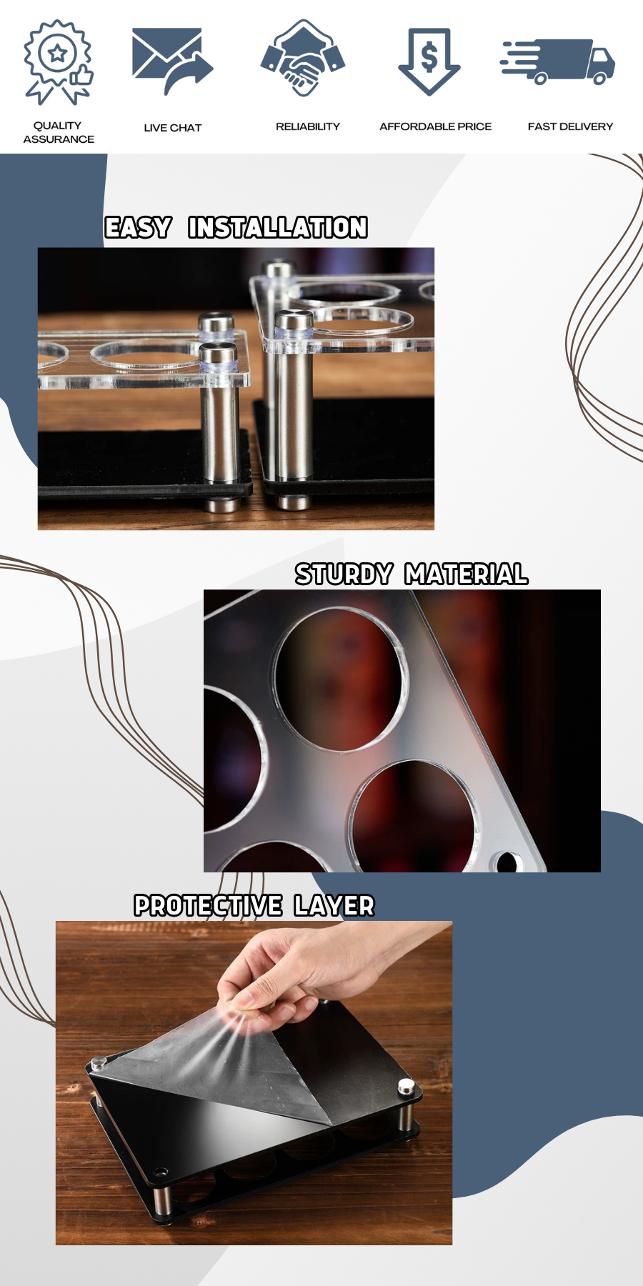GoodDaze Shot Glass Shot Tray Cocktail Glass Holder Crystal Clear Party ...