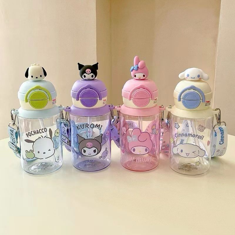 650ml Sanrio Smiggle Botol Air Tritan Botol BPA Percuma Kanak-kanak Botol Air Jerami Botol Dwi ...
