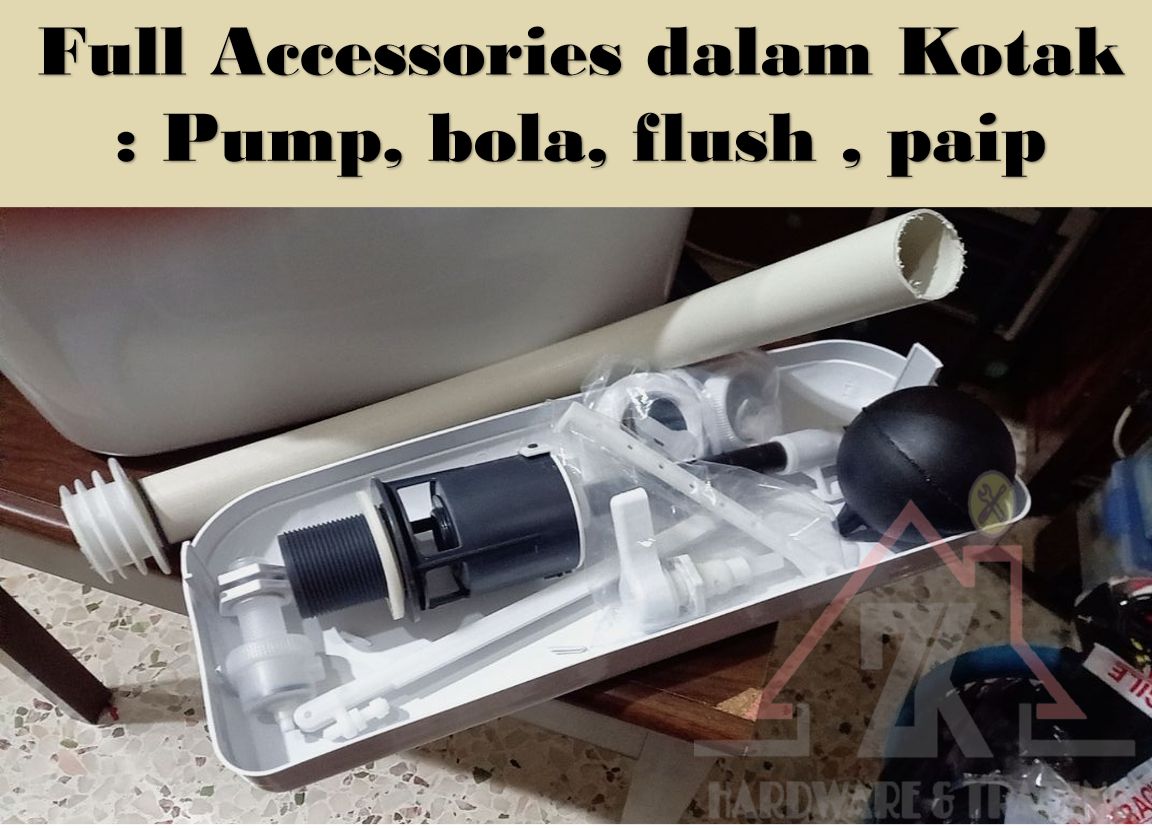 Tangki Jamban Tong Air Duduk Bathroom Toilet Flush Low Level Cistern ...