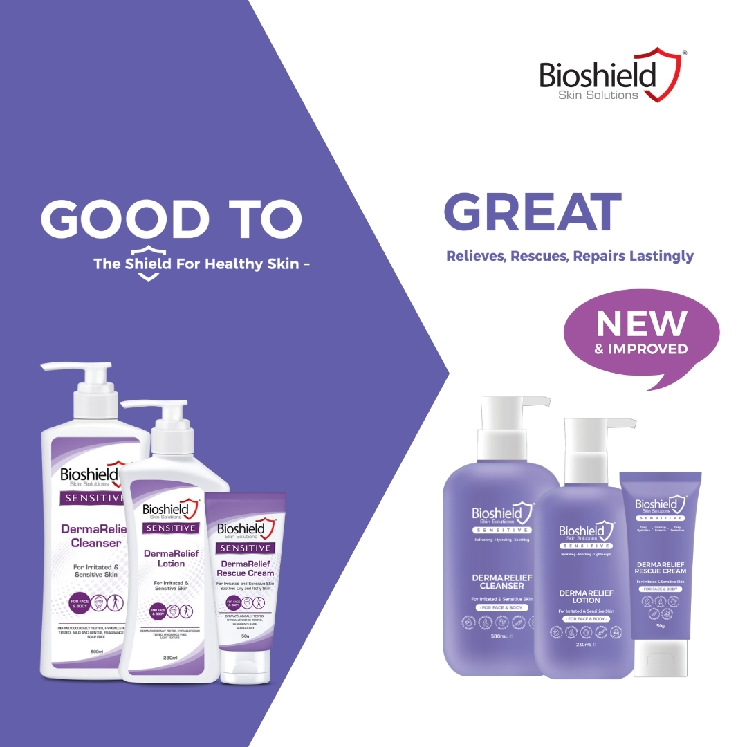 Bioshield Sensitive Derma Relief Rescue Pack - Cleanser + Cream ...