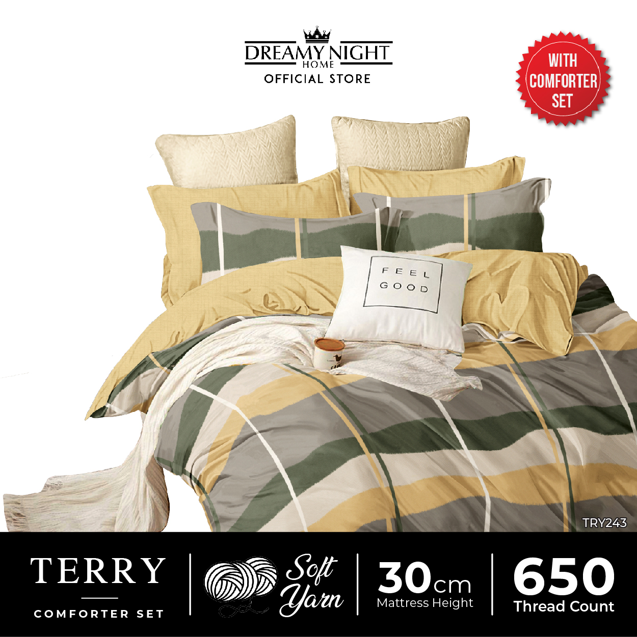 Dreamynight Home New Design Terry Soft Microfiber Printed Comforter Set ...