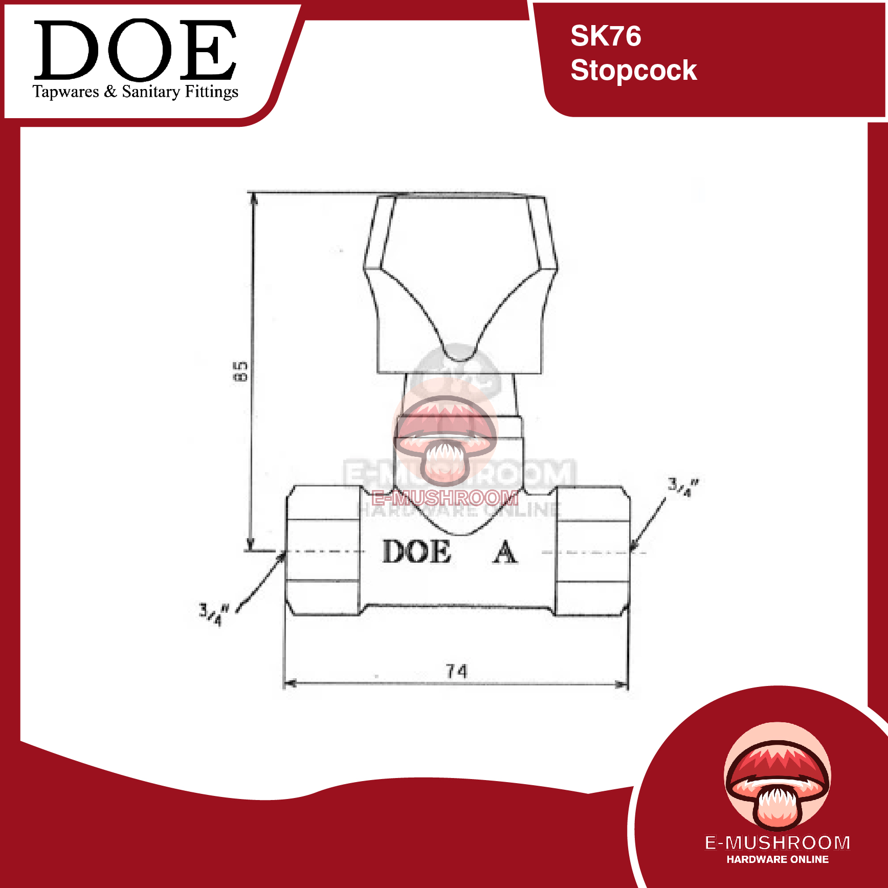 DOE 3/4" SK76 Stopcock (Water Heater Stopcock) | Shopee Malaysia
