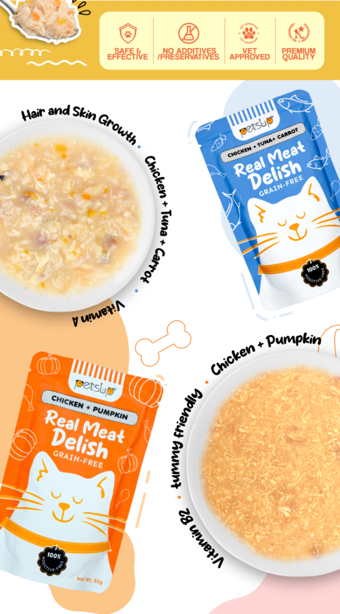 100% Daging Asli Petsup 85g Makanan Basah Kucing CatWet Food Pouch Real ...