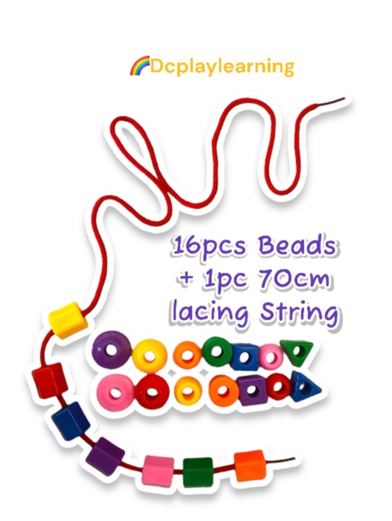 Dcplaylearning Kid Lacing Beads Montessori Learning Threading Beads ...