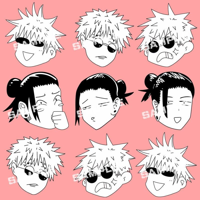 3 Head Jujutsu Kaisen Anime Acrylic Keychain Collection Gojo Geto ...