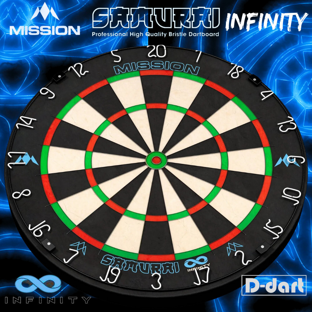 MISSION STEEL TIP DARTBOARD - (SAMURAI INFINITY) TOP TOURNAMENT WDF ...