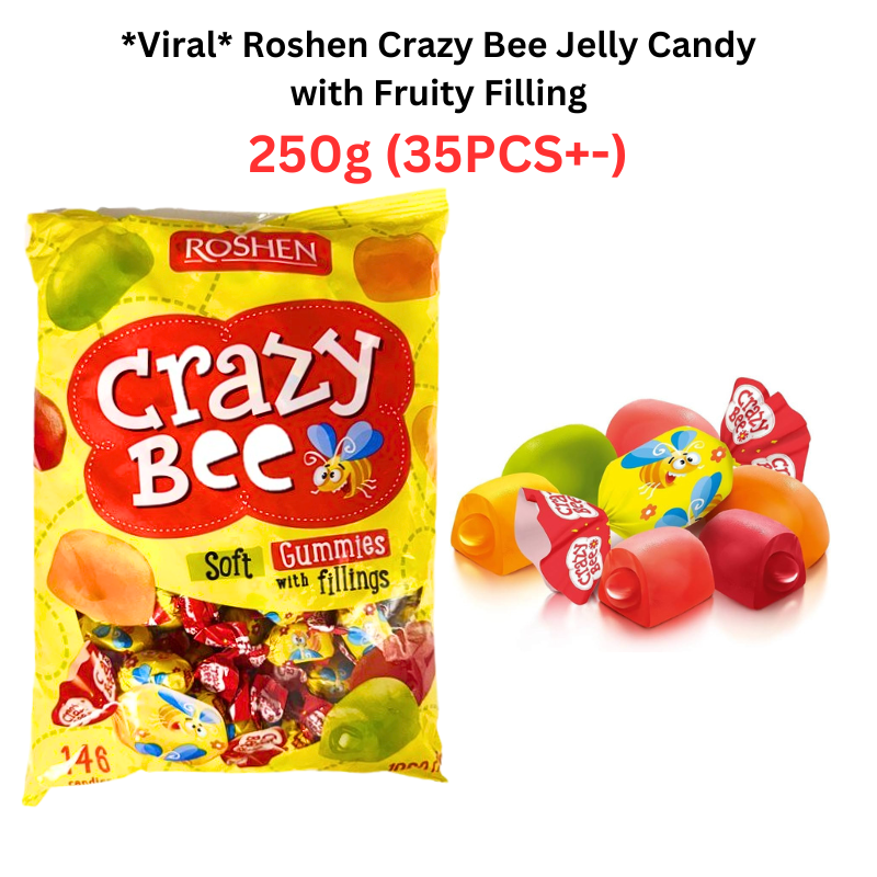 *Viral* Roshen Crazy Bee Jelly Candy with Fruity Filling 250g (35PCS+-) / 500g (70PCS+-) / 1000g ...