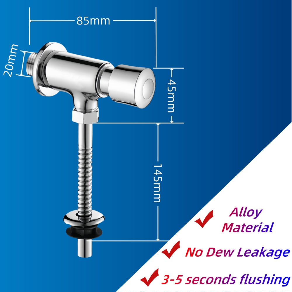 Urinal Flush Valve Toilet Bowl Auto Self Close Manual Button Type ...