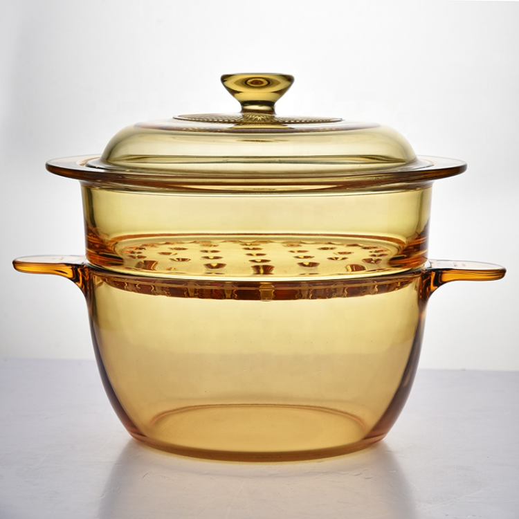 24cm High Borosilicate Glass Food Steamer Tray Glass Steamer Basket ...