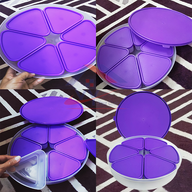 Plastic 7 PCS Candy Set【9211T】【9211W】【6 pcs Triangle Container +1 Tray ...