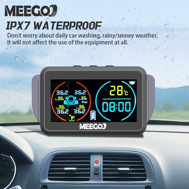 MeeGoo TPMS Large Screen LED Display Tyre Pressure Monitor 輪胎監測器 (4 ...