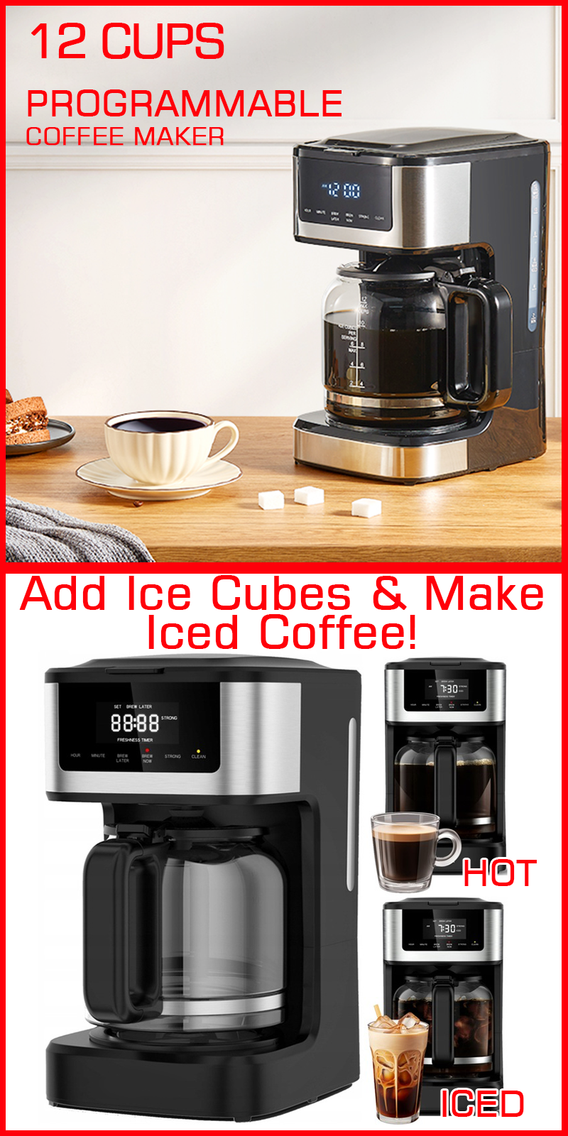 LAHOME Smart Drip Coffee Machine Hot/Ice Americano Tea Brew Maker ...