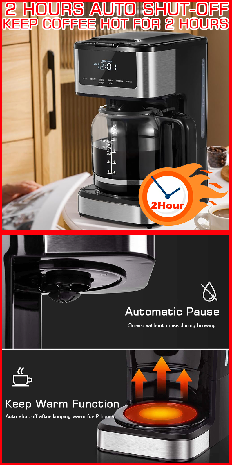 LAHOME Smart Drip Coffee Machine Hot/Ice Americano Tea Brew Maker ...