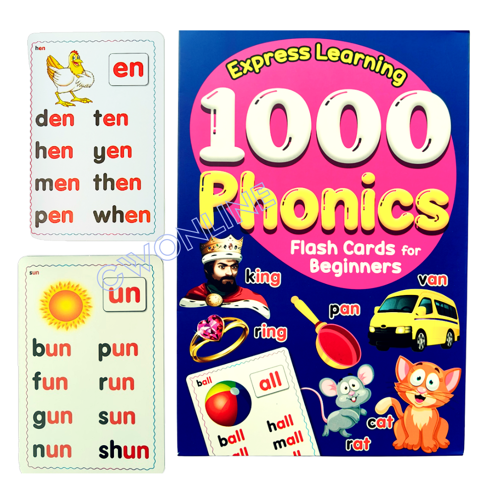 Learning 1000 Phonics Flash Card for Beginners Preschool Kindergarten ...