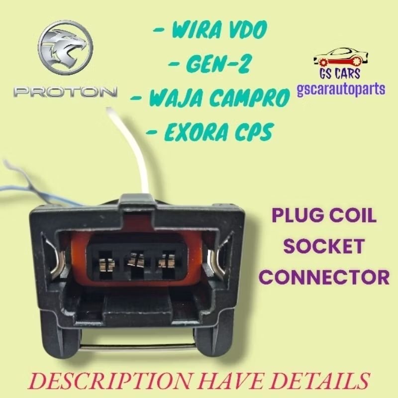 Proton wira vdo/waja campro/exora cps/gen-2 ignition plug coil socket ...