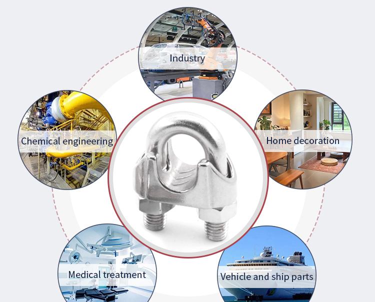 (M14-M16) Wire Rope Clip Stainless Steel 304 Cable Clip M2 / M3 / M4 ...