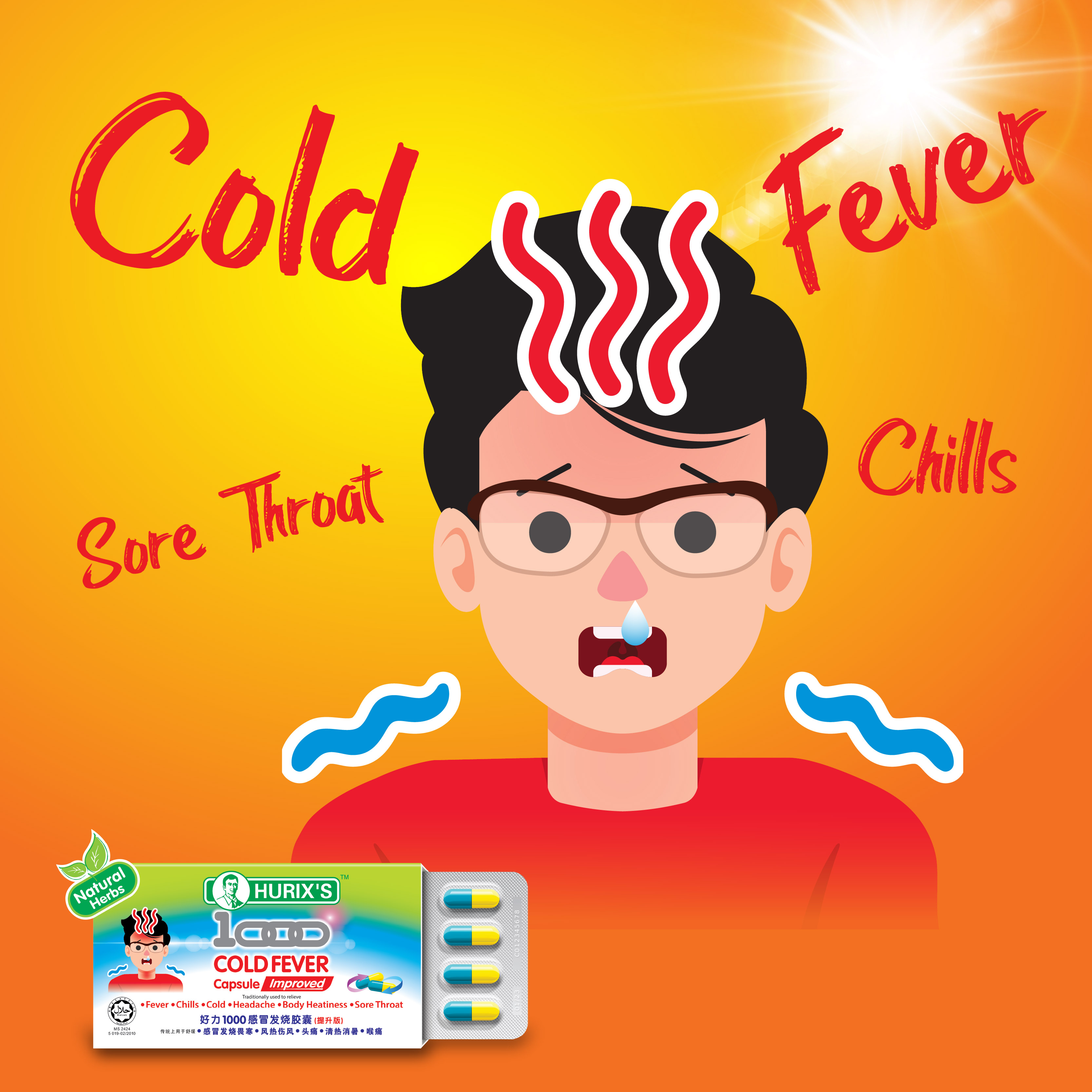 HURIX'S 1000 Cold Fever Capsule Improved (Blister) | Shopee Malaysia