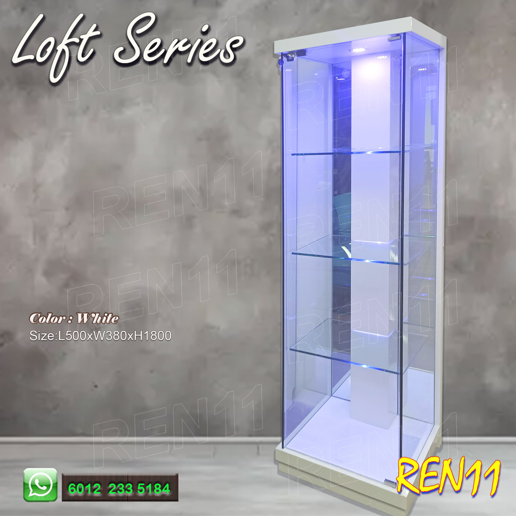 Glass display cabinet with light ， White， Black， 1 / 2 Door , Drawer ...