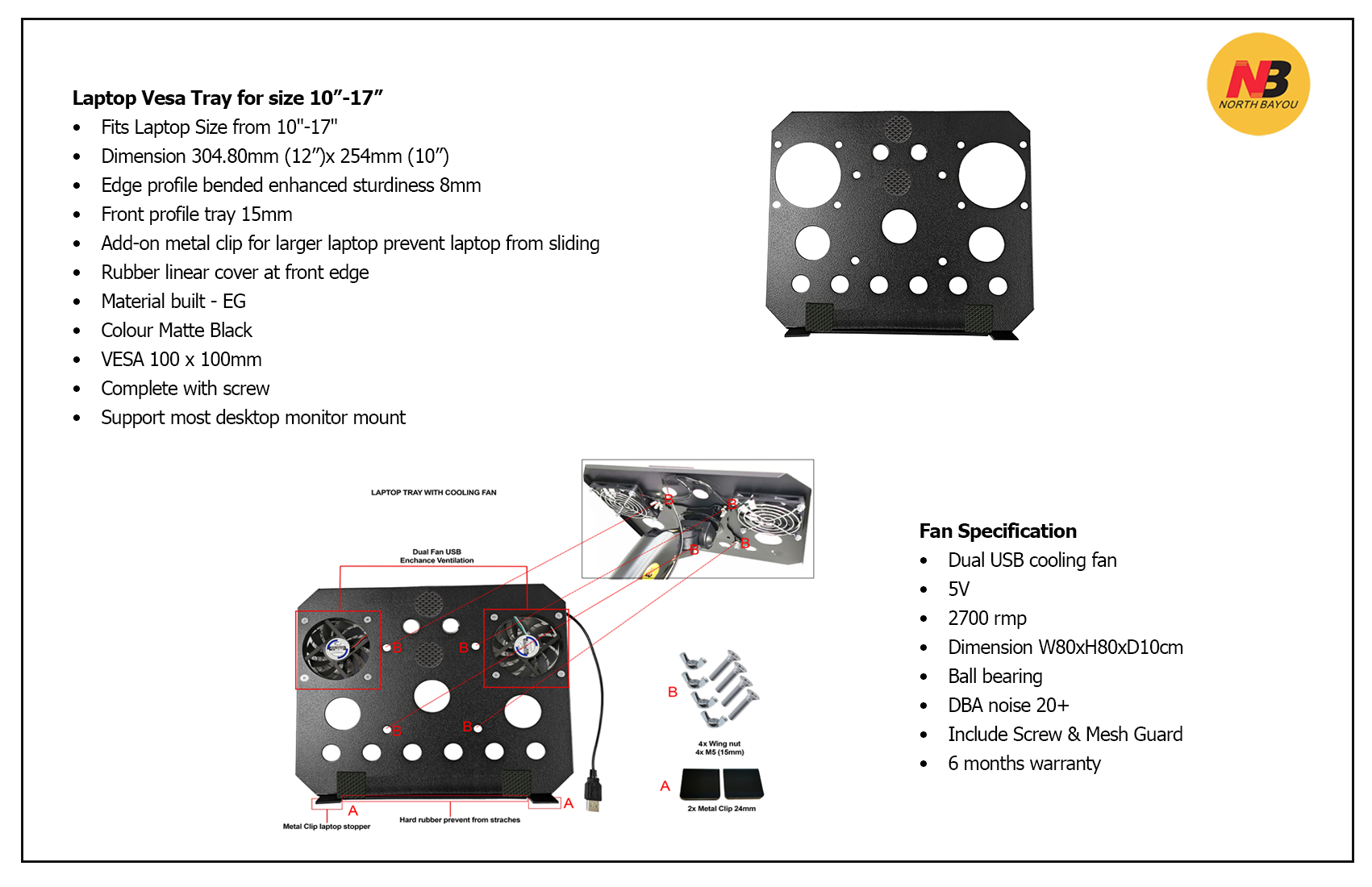 NB H100 Gas Strut Laptop Desk Arm Holder with Laptop Tray | Shopee Malaysia